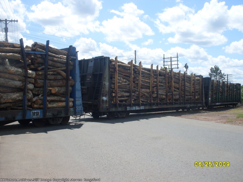 Pulpwood Cars Crossing Baldwin Ave
